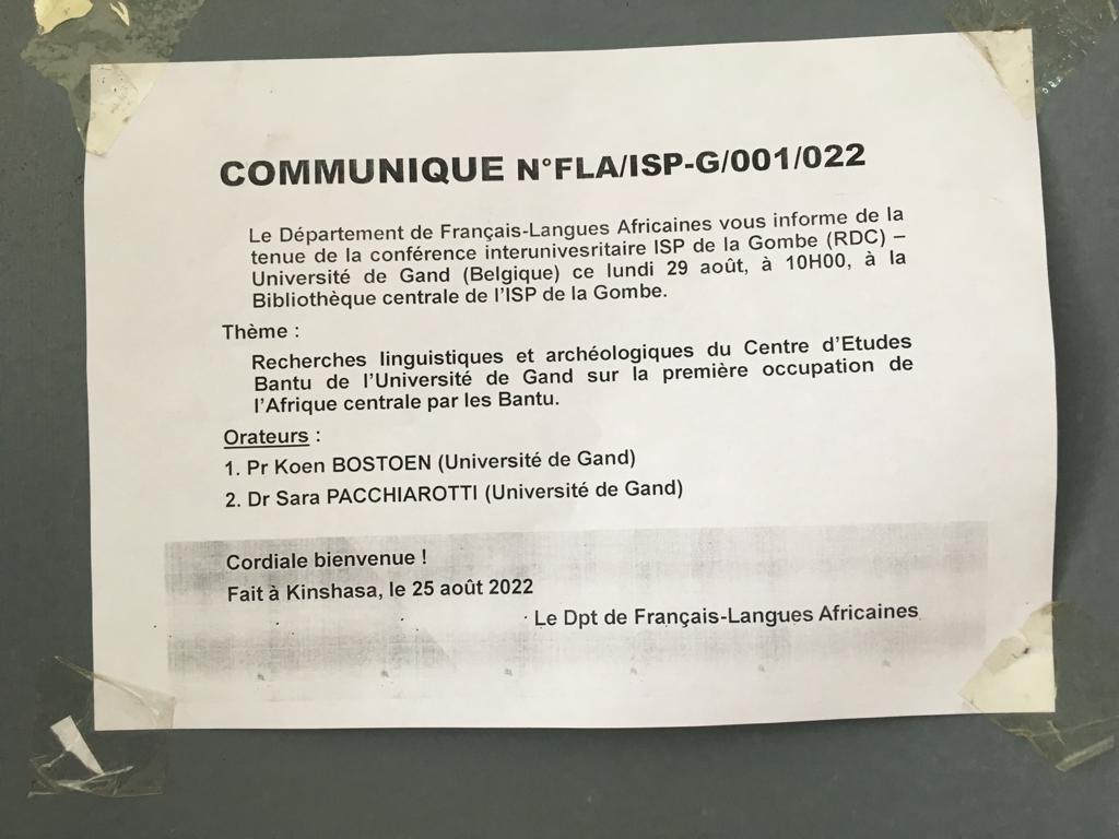 Sara Pacchiarotti and Koen Bostoen talk on Bantu Expansion at ISP-Gombe ...